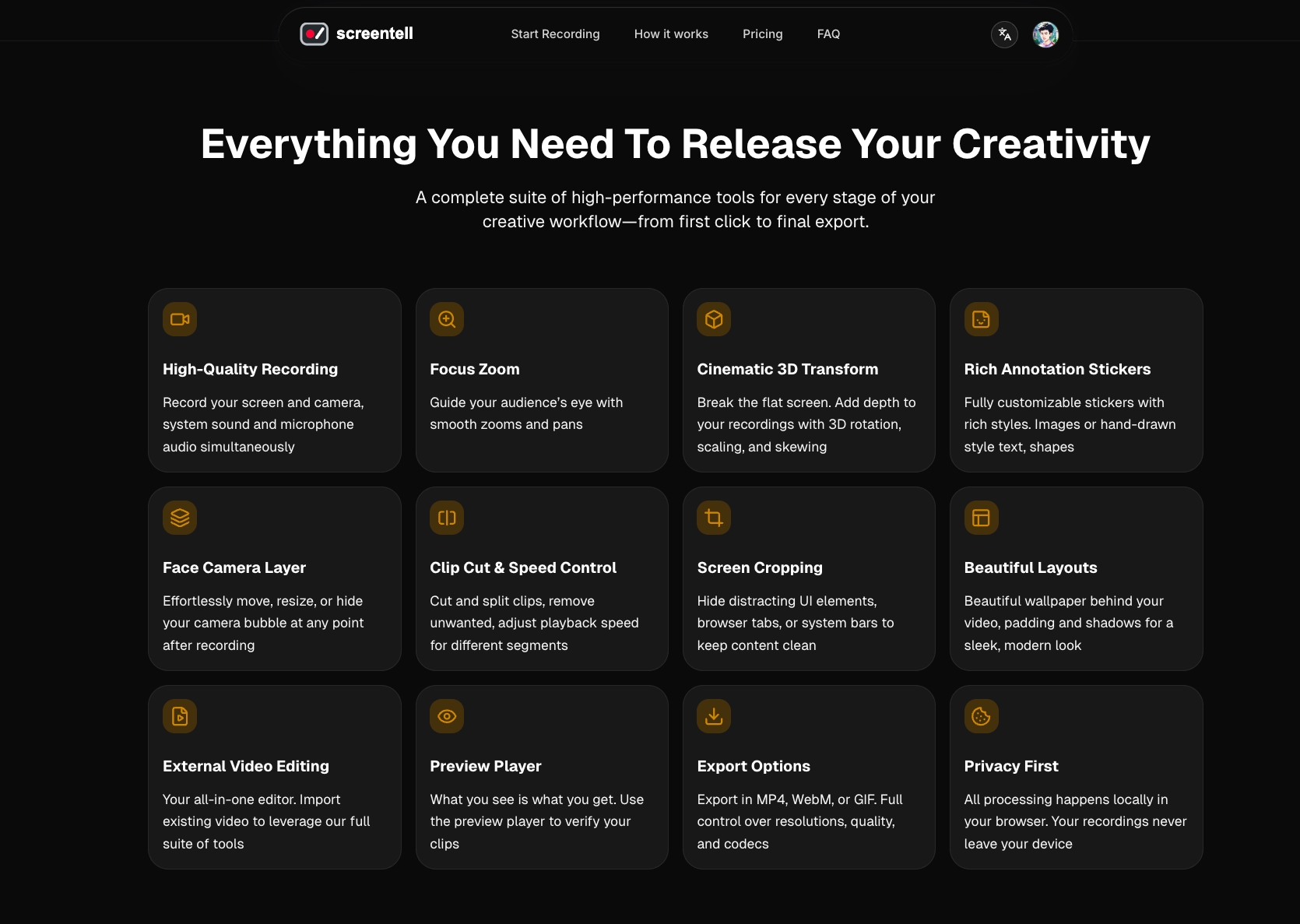 Screentell - Create Studio-Quality Screen Recordings | Open-Launch